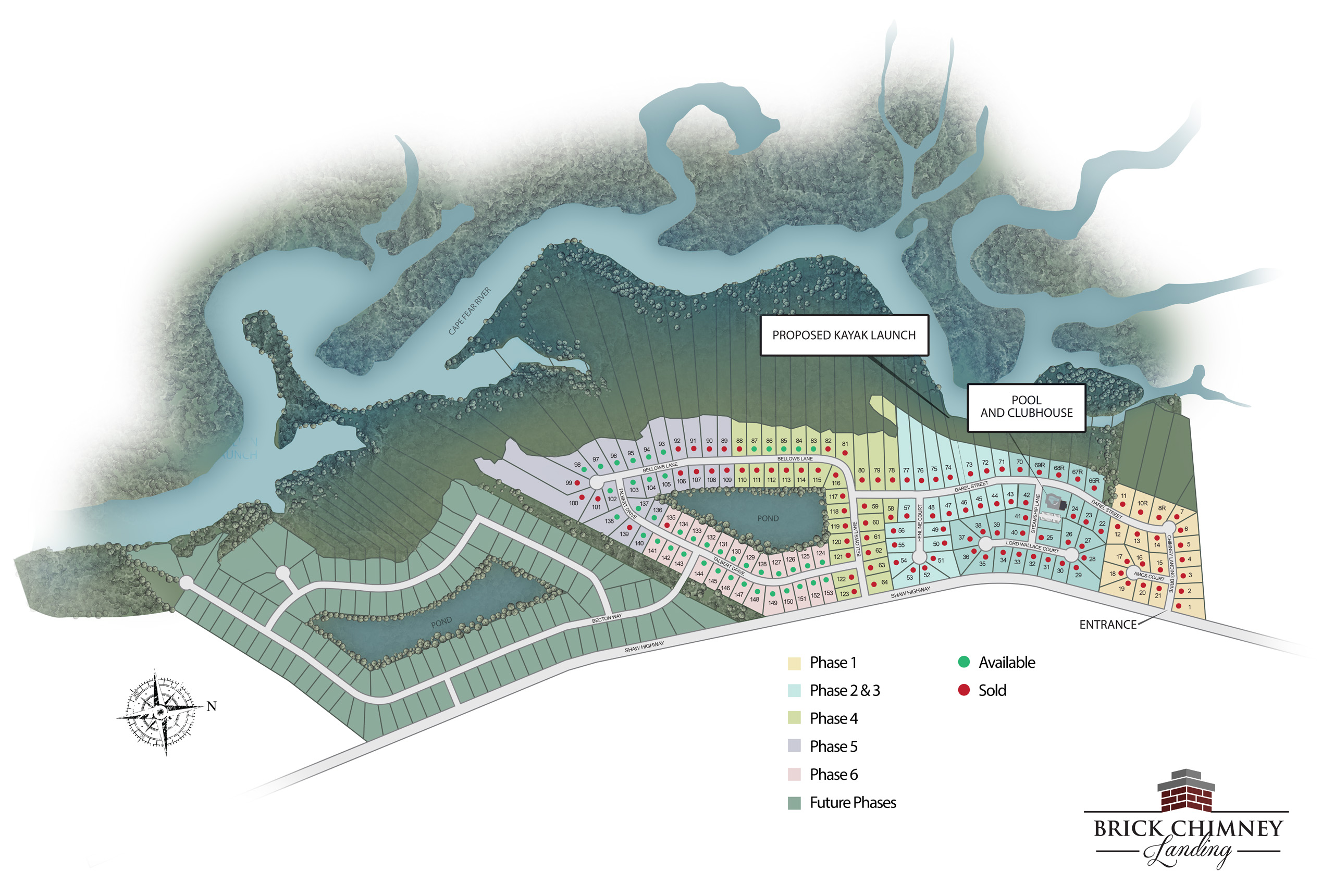 The Brick Chimney Landing Site Map | New Construction Homes In Rocky Point